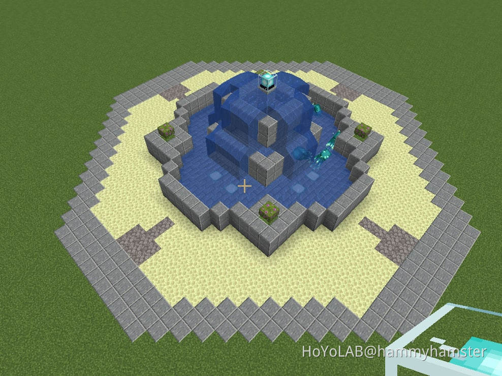 attempted to do the mondstadt fountain on minecraft Genshin Impact ...