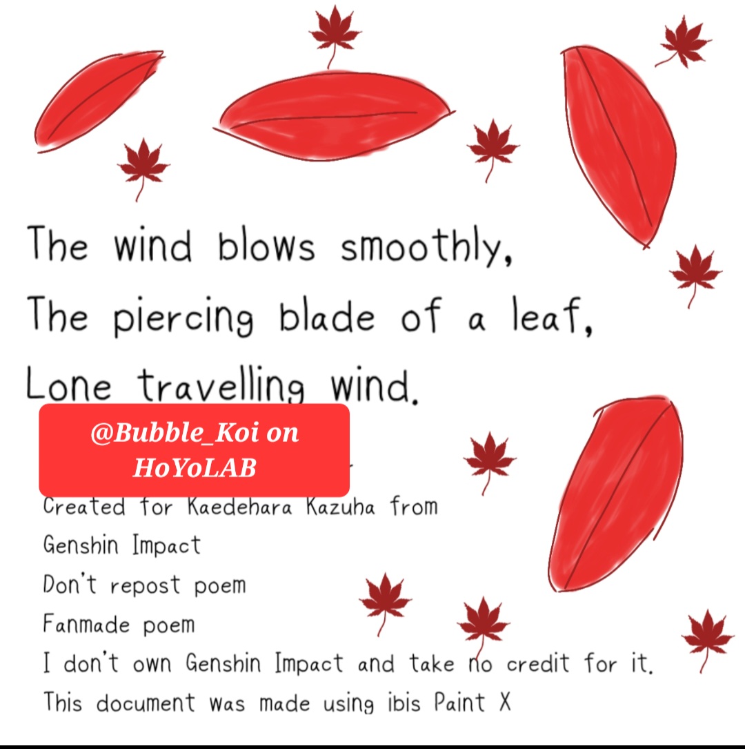 Fan Poem for Kaedehara Kazuha Genshin Impact | HoYoLAB