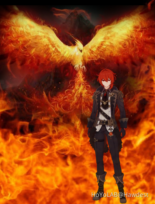 Diluc On fire Genshin Impact | HoYoLAB