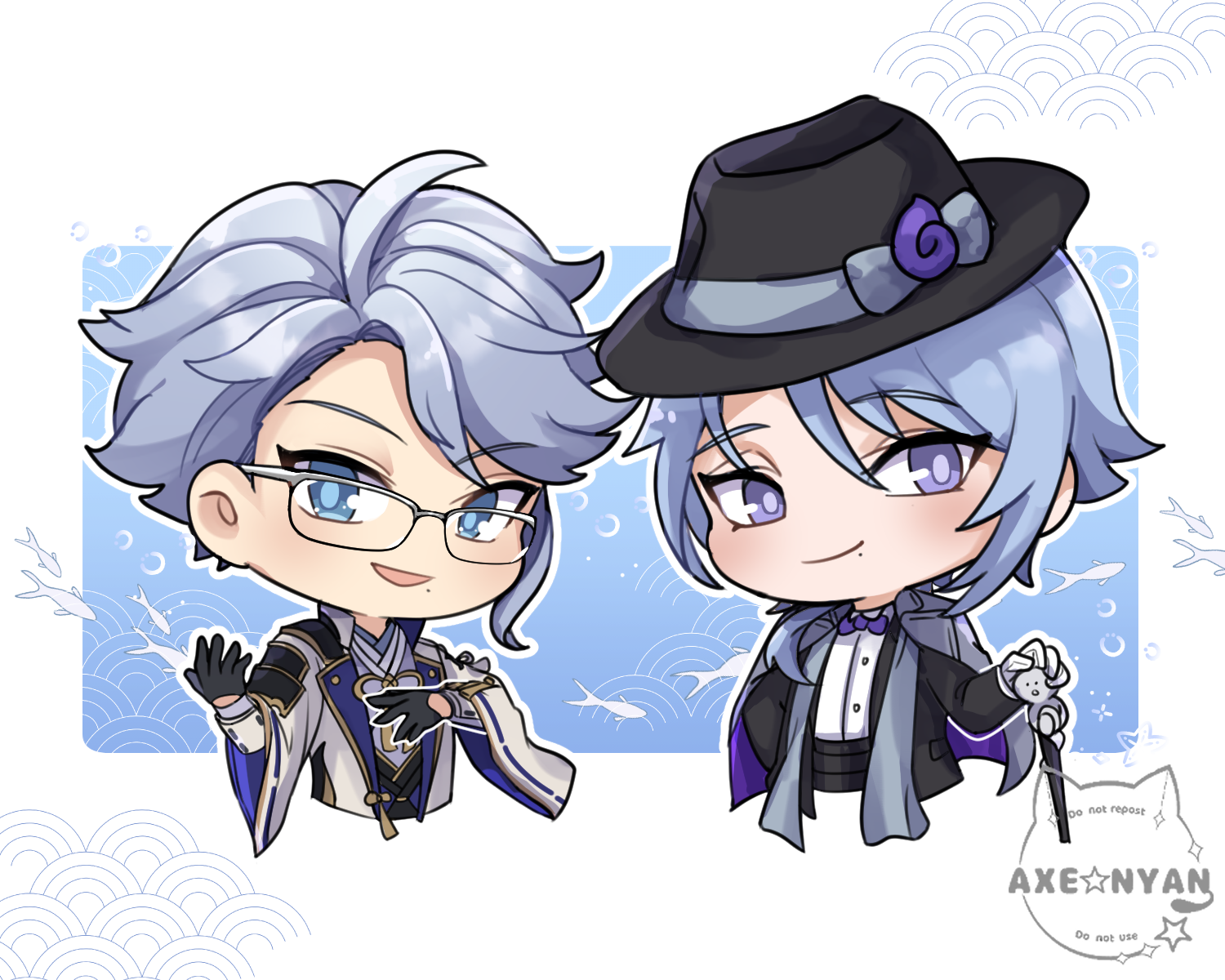 [Genshin x Twst] Ayato and Azul Outfit Swap Genshin Impact | HoYoLAB