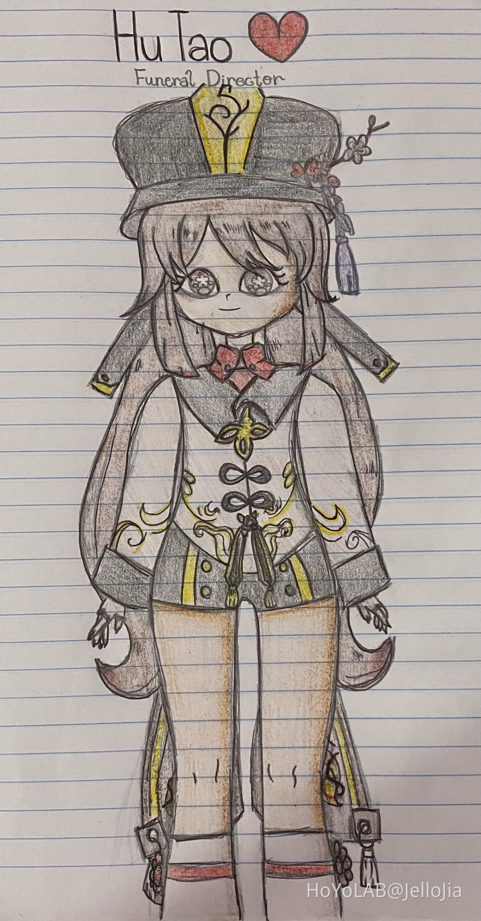 I tried drawing Hu Tao