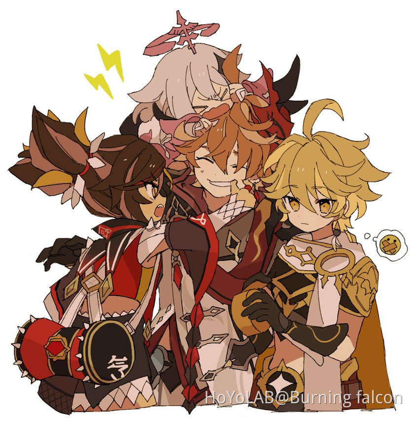 Tartaglia,aether,xinyan and paimon Genshin Impact | HoYoLAB