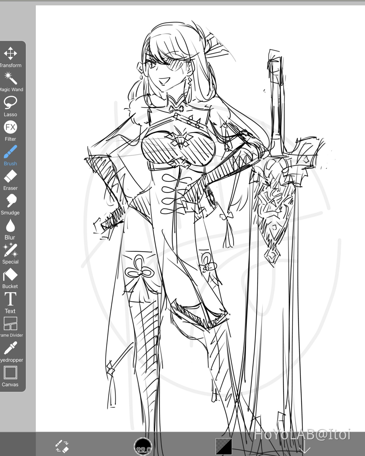 Sketch: Beidou Genshin Impact | HoYoLAB