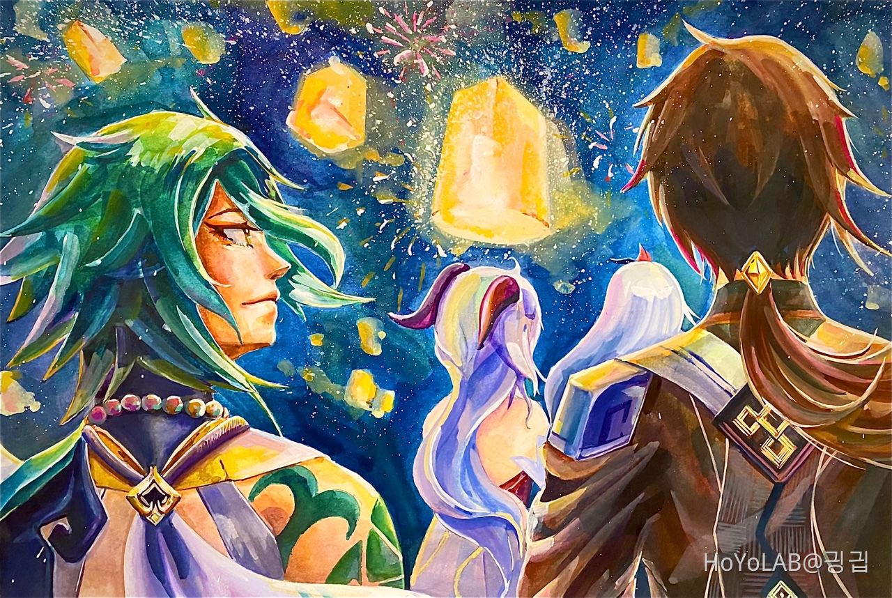 Lantern Rite drawing process! Genshin Impact | HoYoLAB