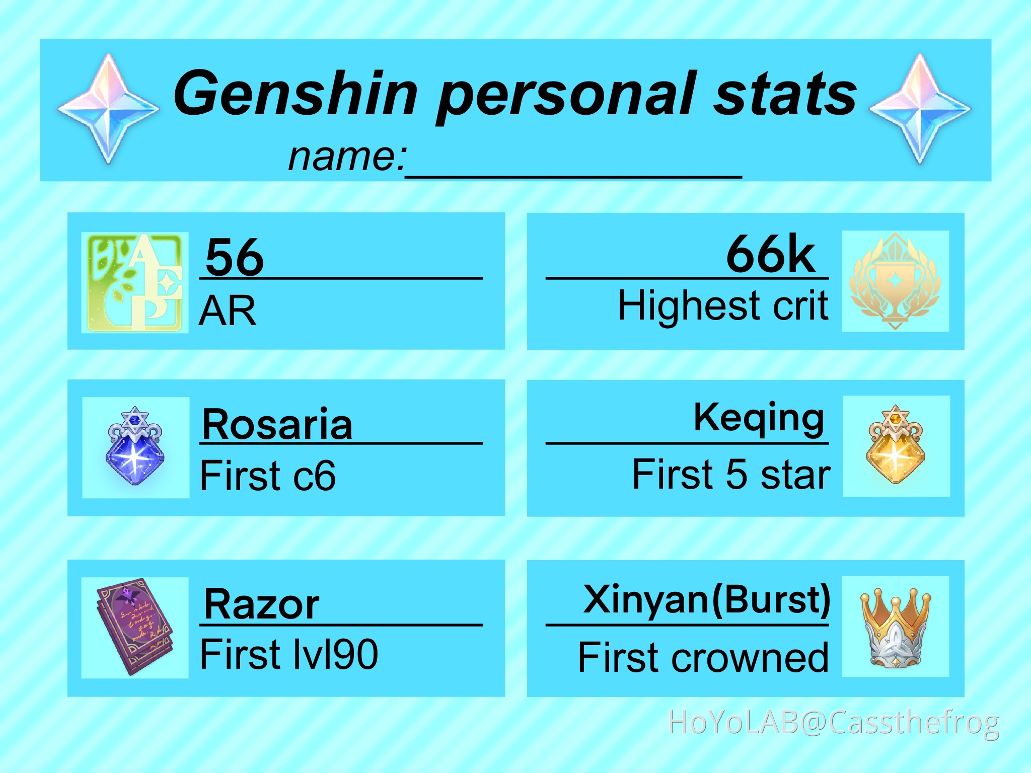 Finished filling out Genshin account stats Genshin Impact | HoYoLAB