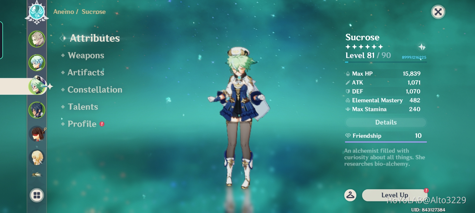 Sucrose, defence build Genshin Impact | HoYoLAB