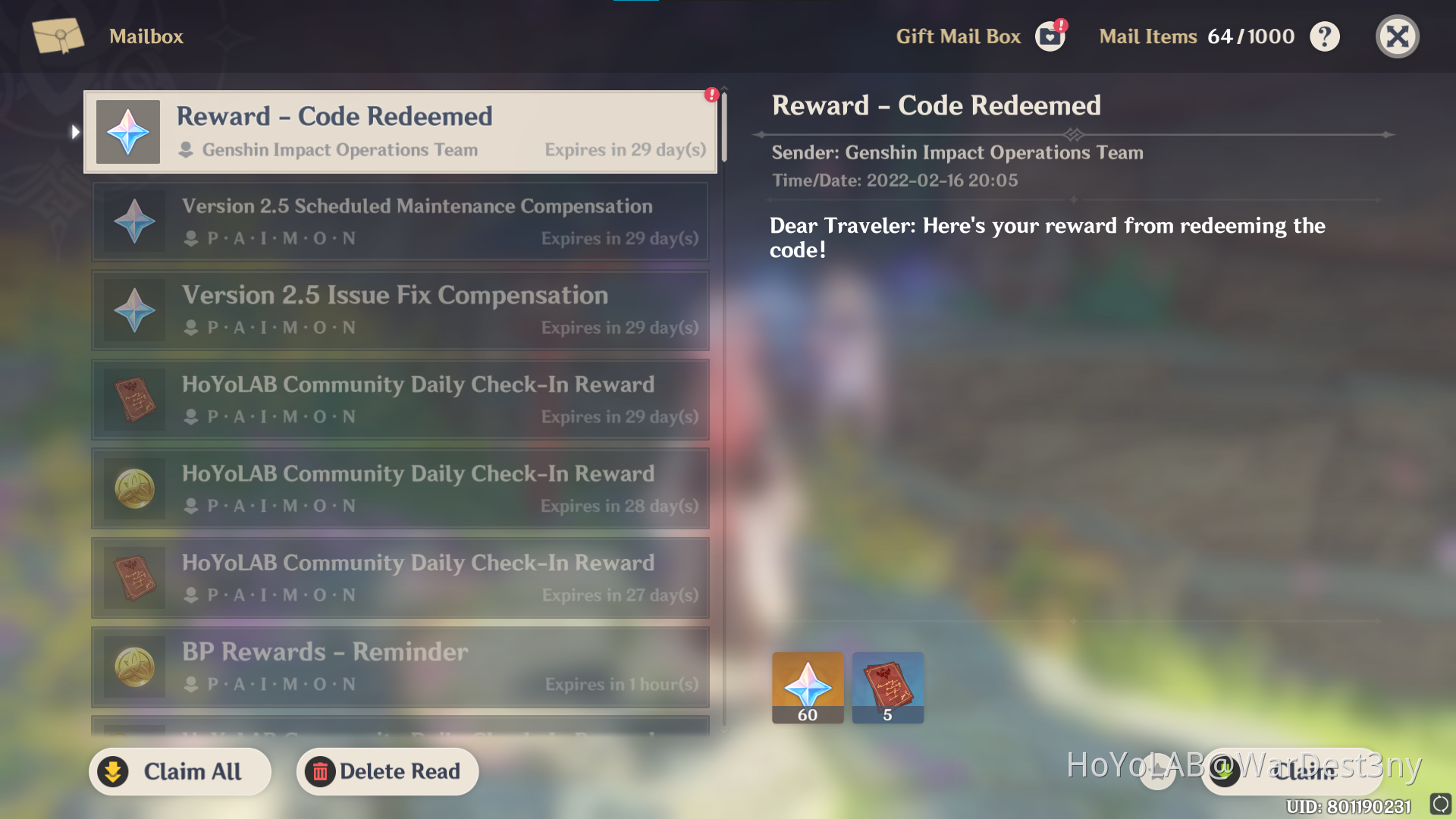 New 2.5 Redeemable GIFT CODE!! Genshin Impact | HoYoLAB