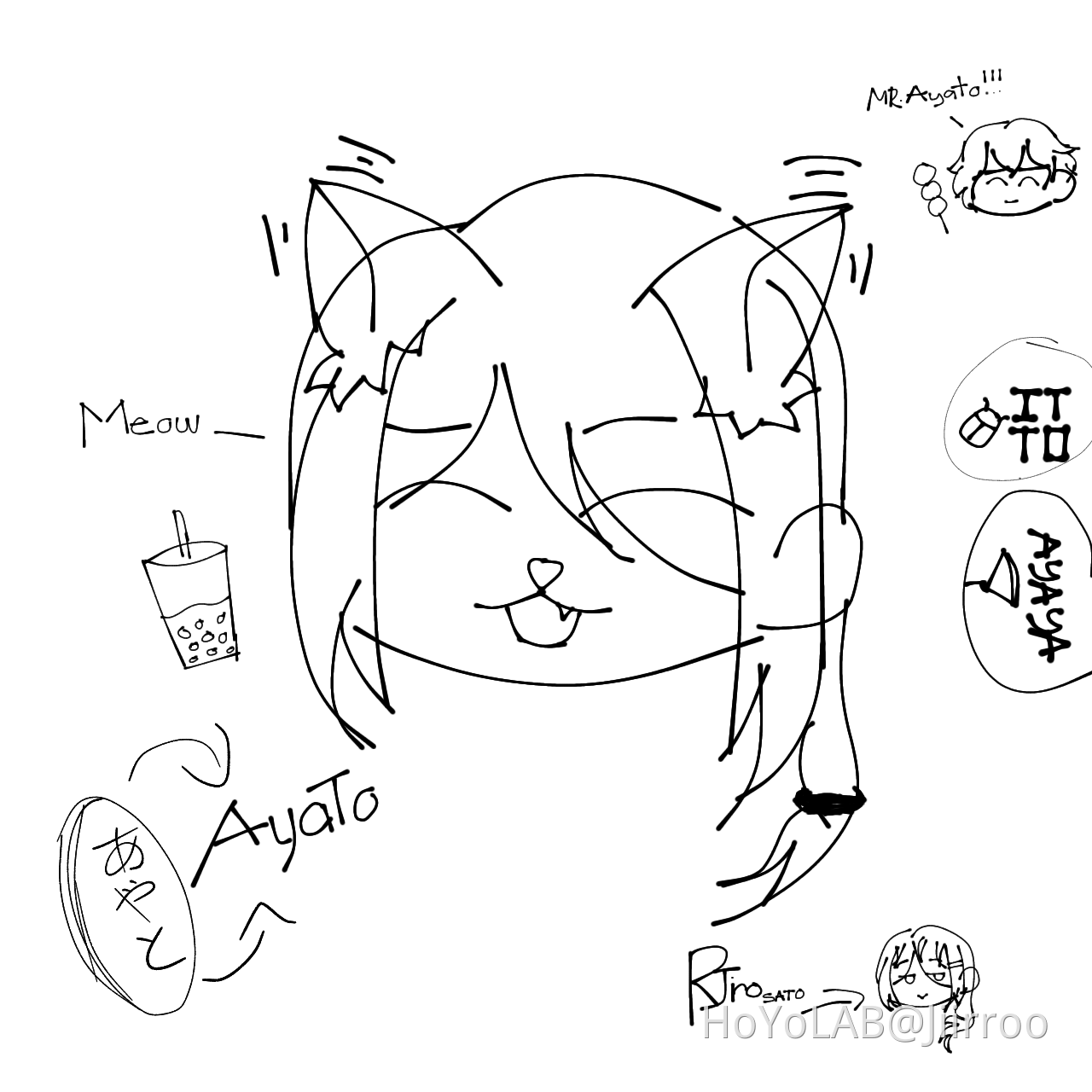 Cat Ayato with his boba and Thoma Genshin Impact | HoYoLAB