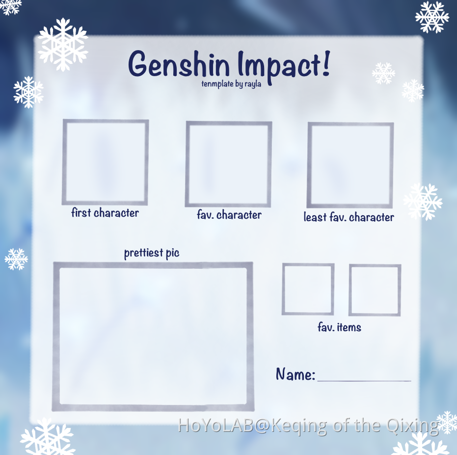 I created a template! Genshin Impact | HoYoLAB