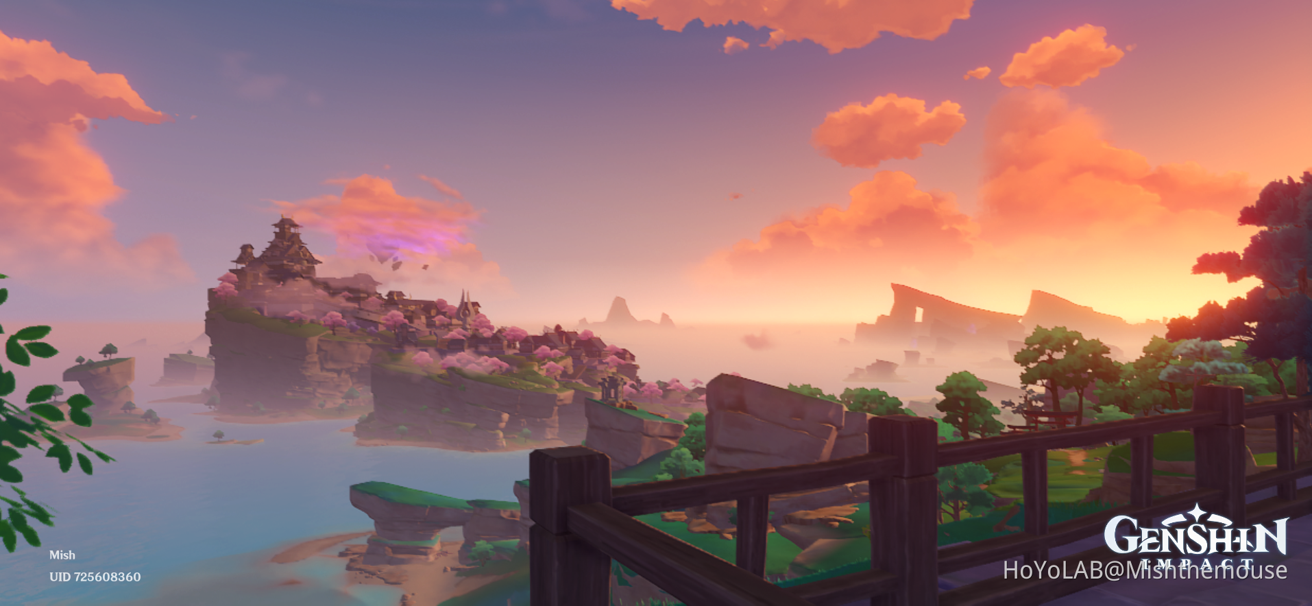 The kamisato estates sunset view