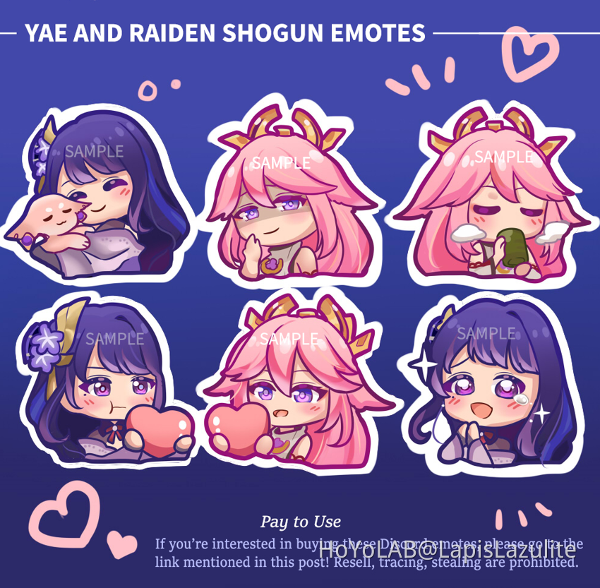 Yae Miko and Raiden Shogun Emotes / Stickers Genshin Impact | HoYoLAB