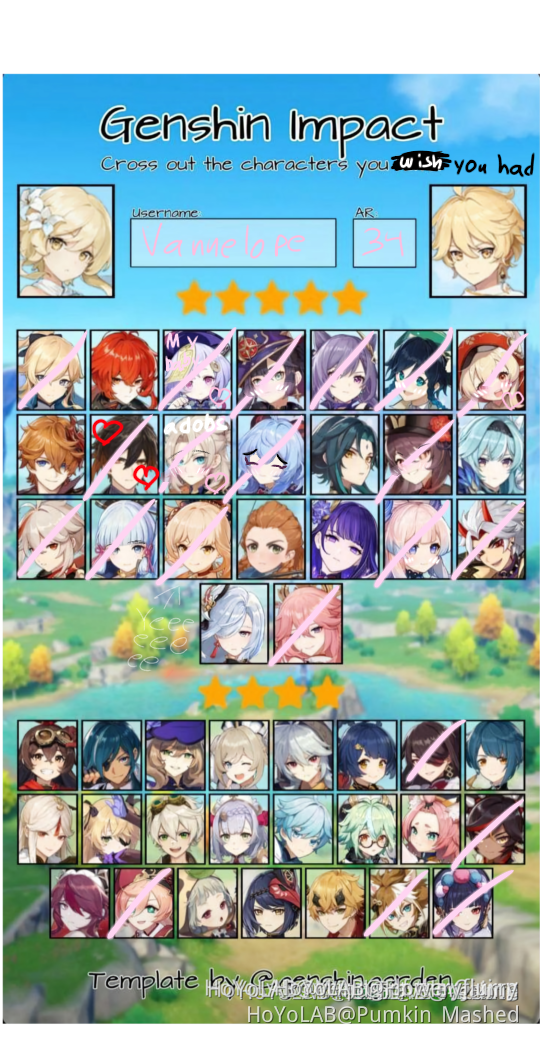 Cross the characters you wish you had Genshin Impact | HoYoLAB
