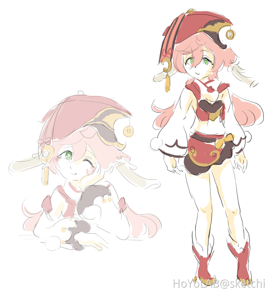 Yanfei sketches Genshin Impact | HoYoLAB