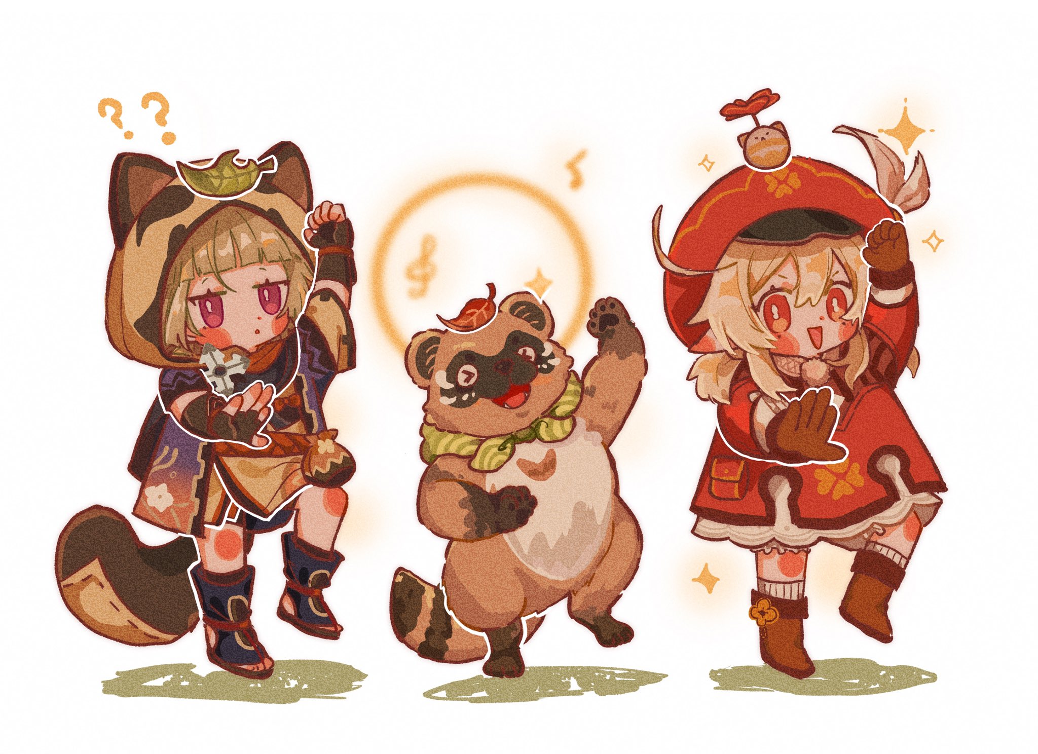 Sayu, Tanuki and Klee dancing Genshin Impact | HoYoLAB