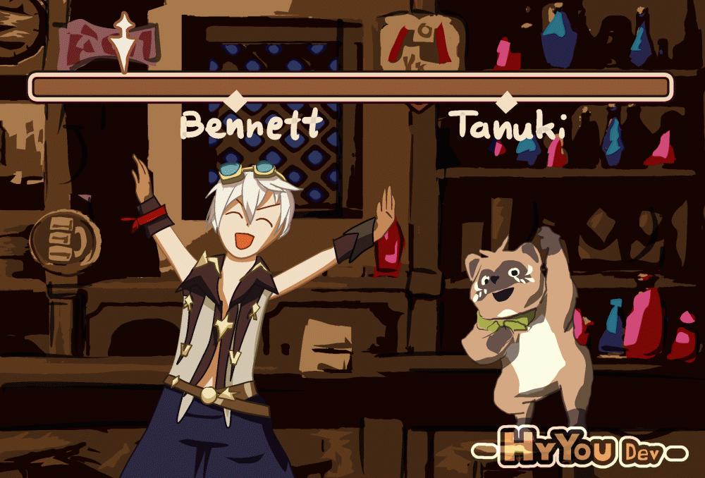 Bennett drunk with his dank tanuki 」LOOP.gif Genshin Impact | HoYoLAB