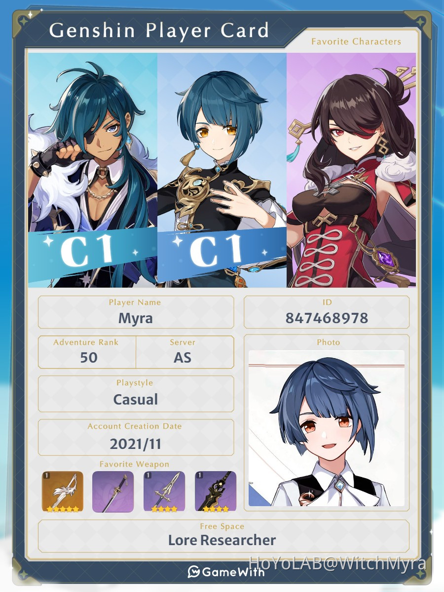 Genshin Player Card | Genshin Impact | HoYoLAB