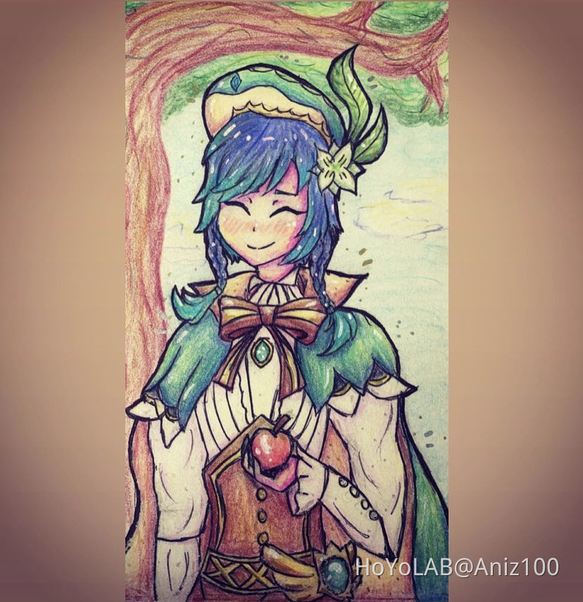 Venti drawing, made by me :D Genshin Impact | HoYoLAB