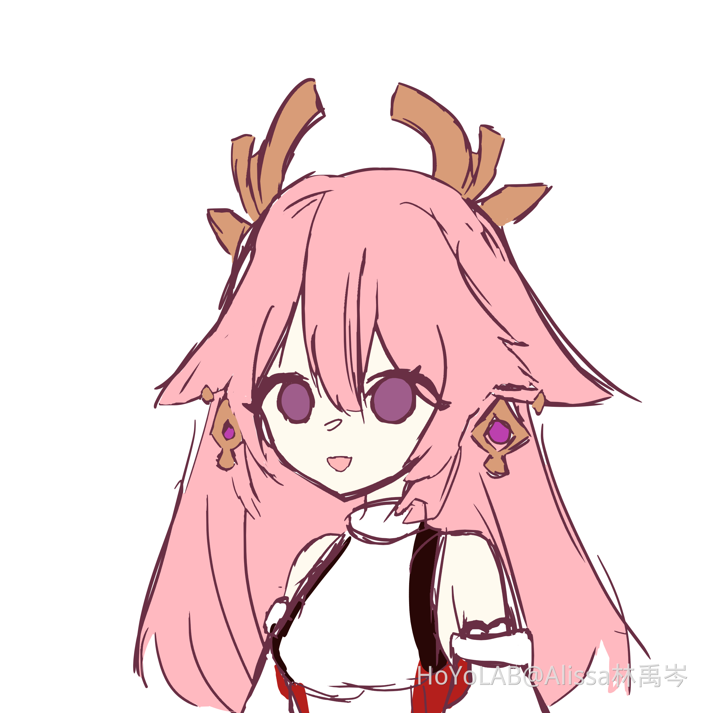 15 min miko doodle | Genshin Impact | HoYoLAB