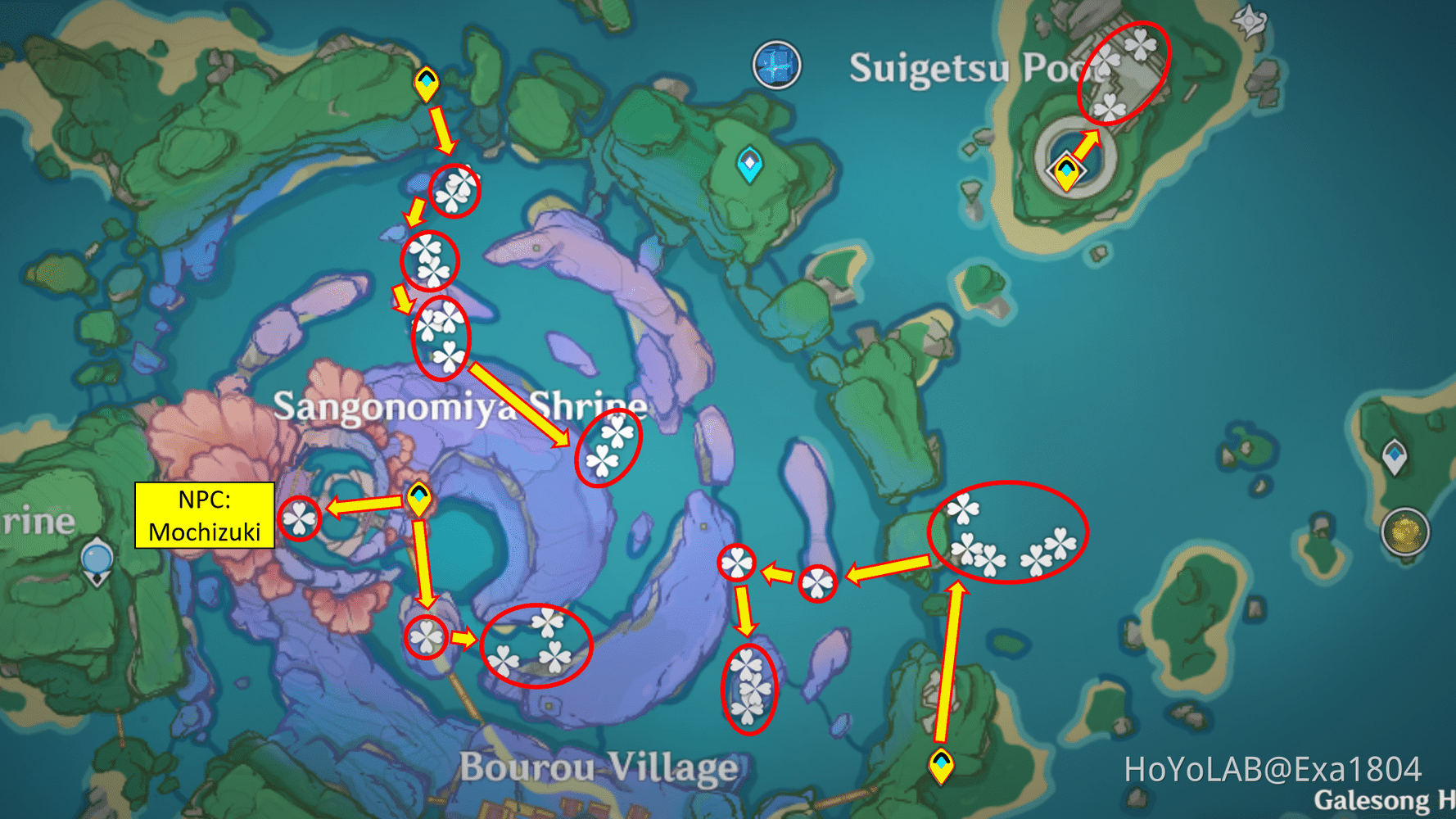 All 58 Sango Pearl Farming Route (Video + Maps) Genshin Impact | HoYoLAB