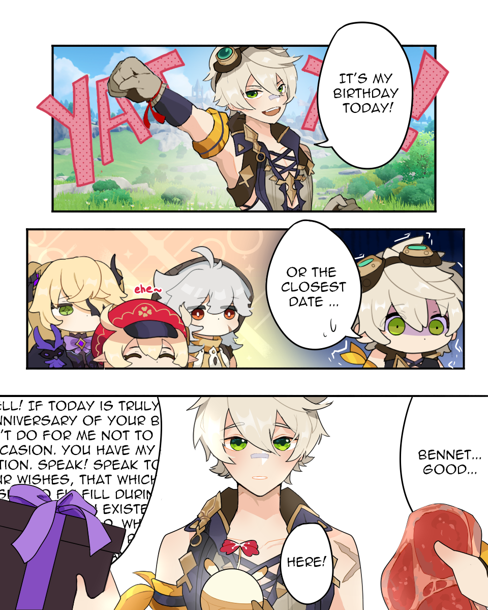 Happy birthday Bennett! [Comic 3 pages] Genshin Impact | HoYoLAB