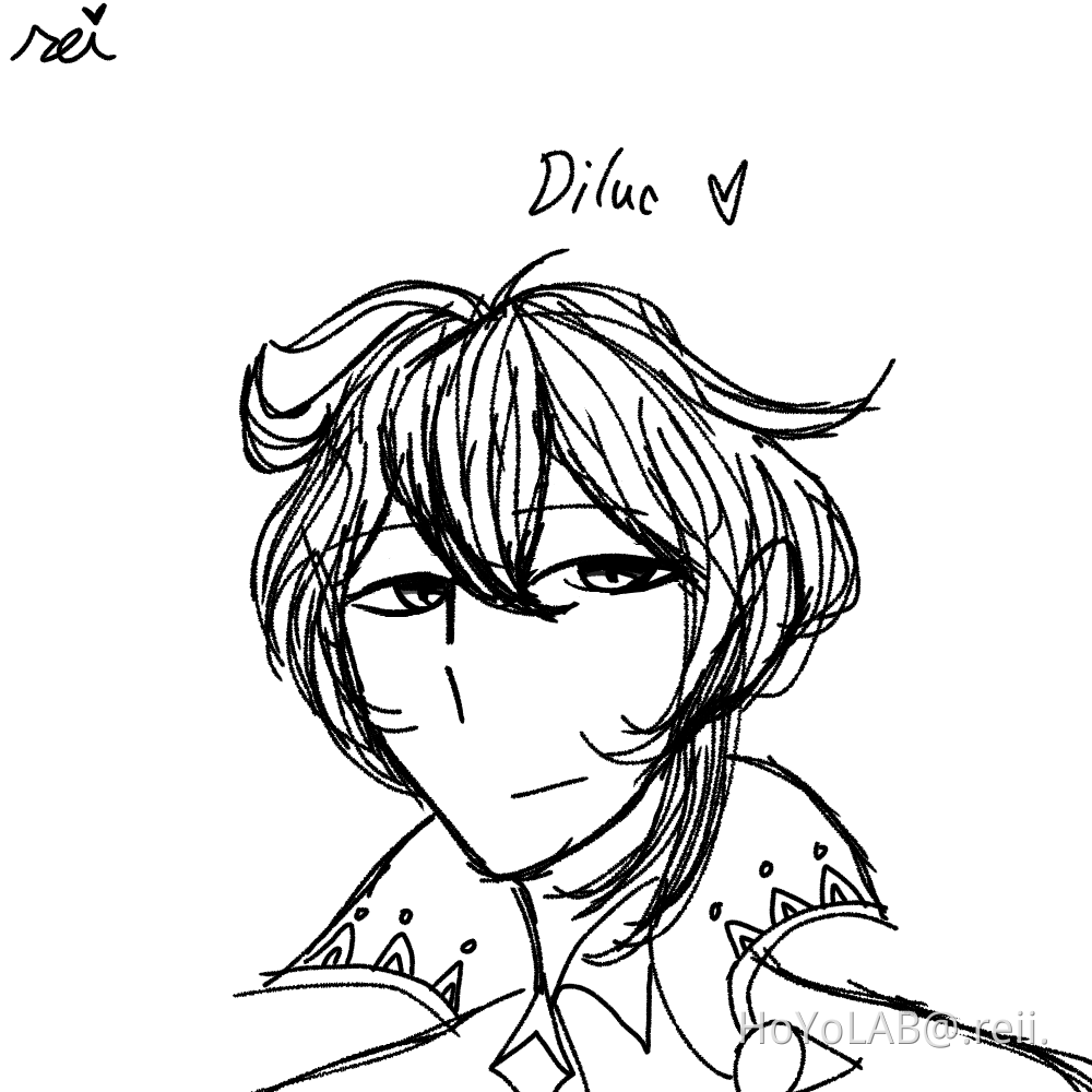 diluc sketch Genshin Impact | HoYoLAB