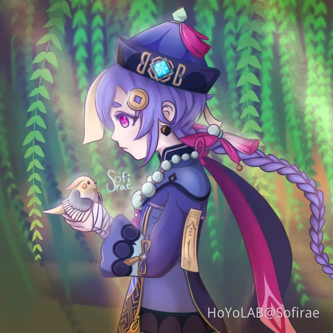 Qiqi and her finch Genshin Impact | HoYoLAB