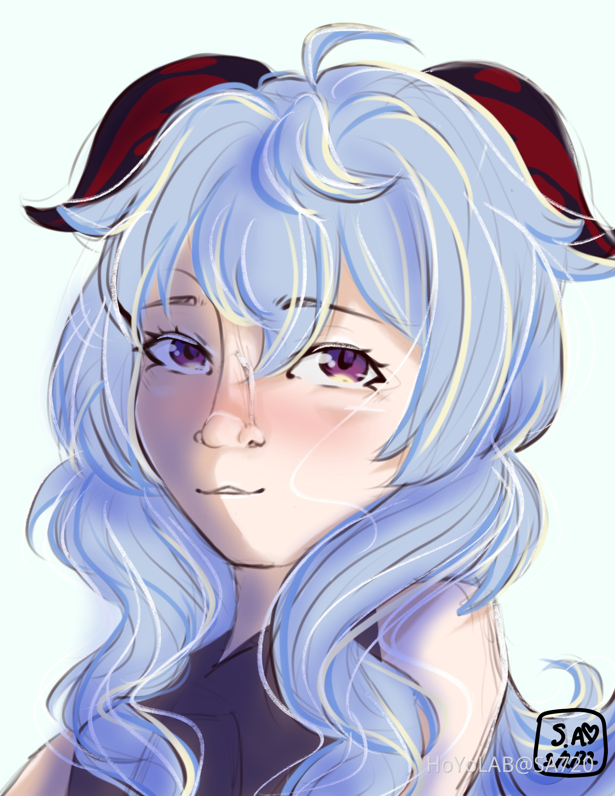 Day 2 of drawing ganyu until i become a god at this Genshin Impact ...