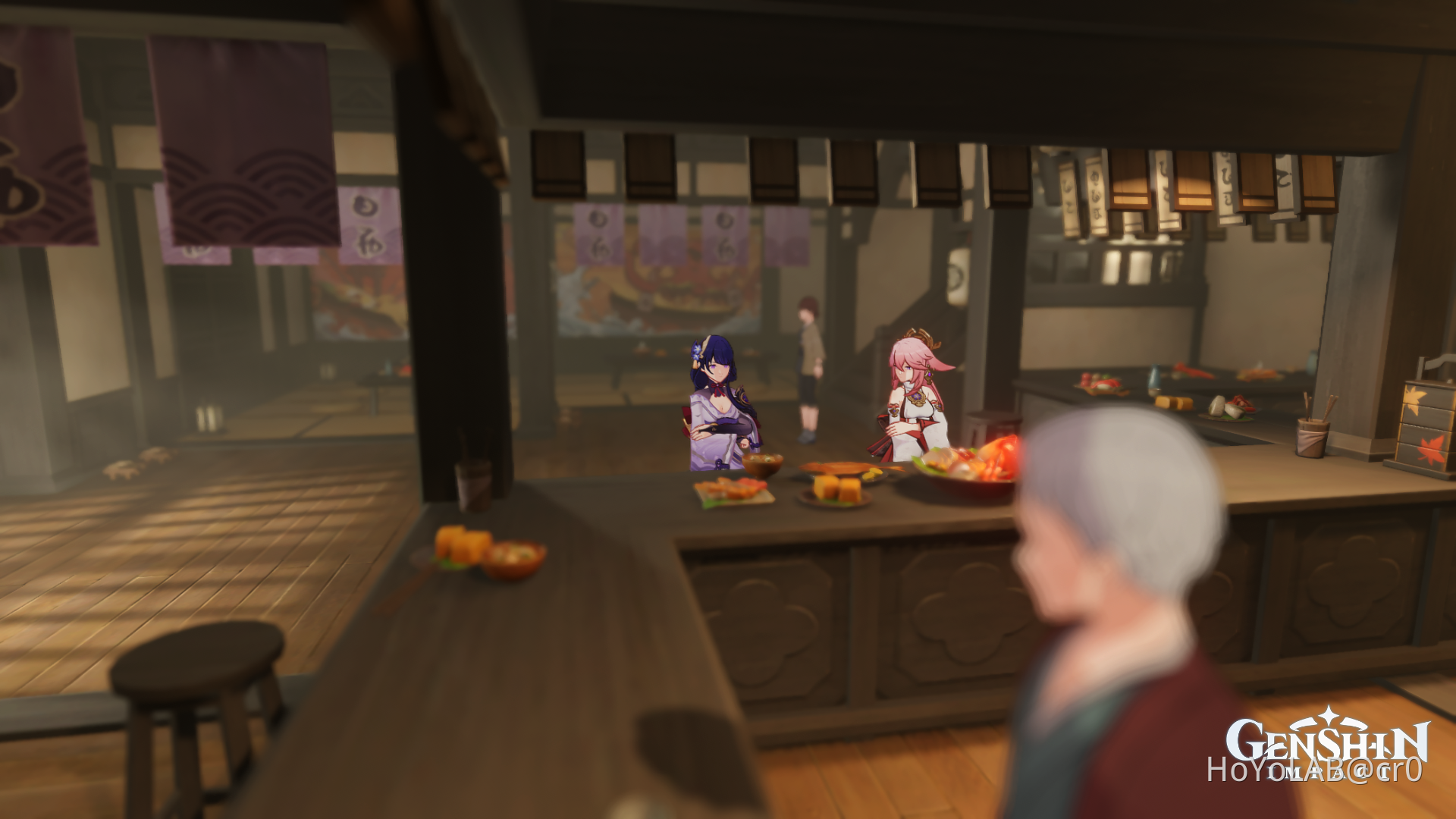 Ei & Yae chillin’ in Uyuu Restaurant Genshin Impact | HoYoLAB