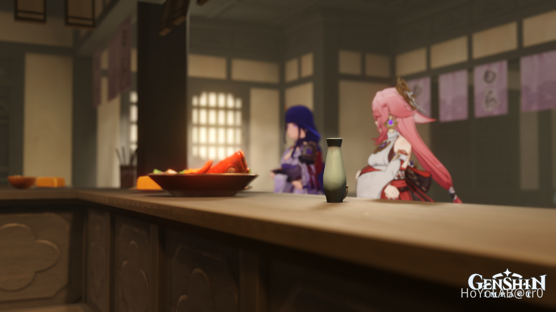 Ei & Yae chillin’ in Uyuu Restaurant | Genshin Impact | HoYoLAB