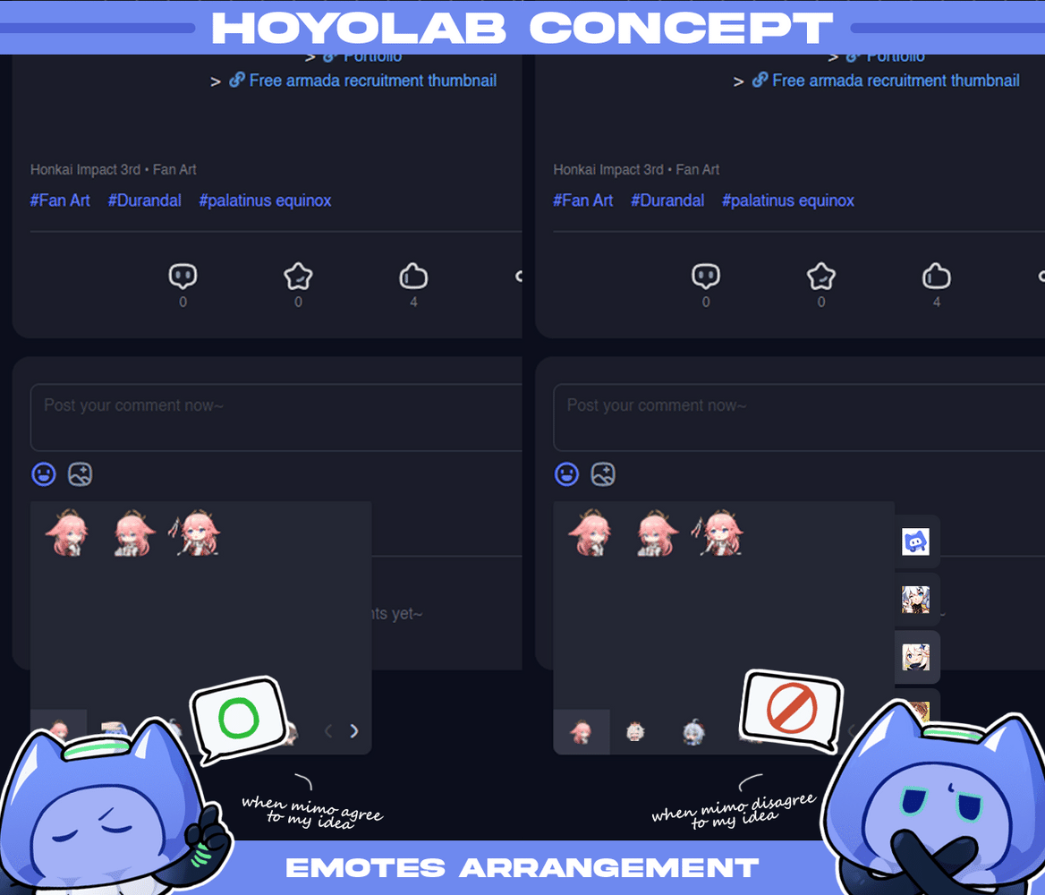 HoYoLAB Concept - Emotes arrangement | HoYoLAB