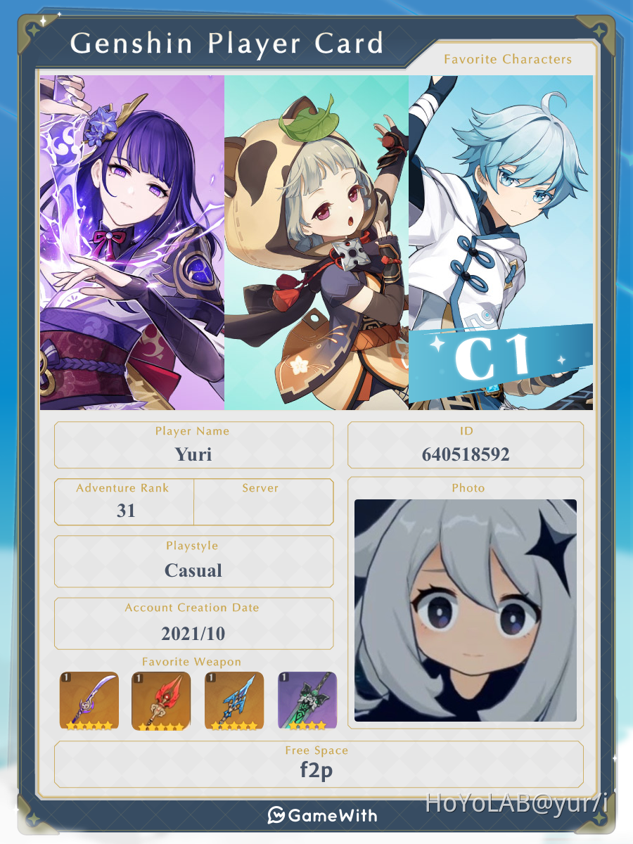 card Genshin Impact | HoYoLAB