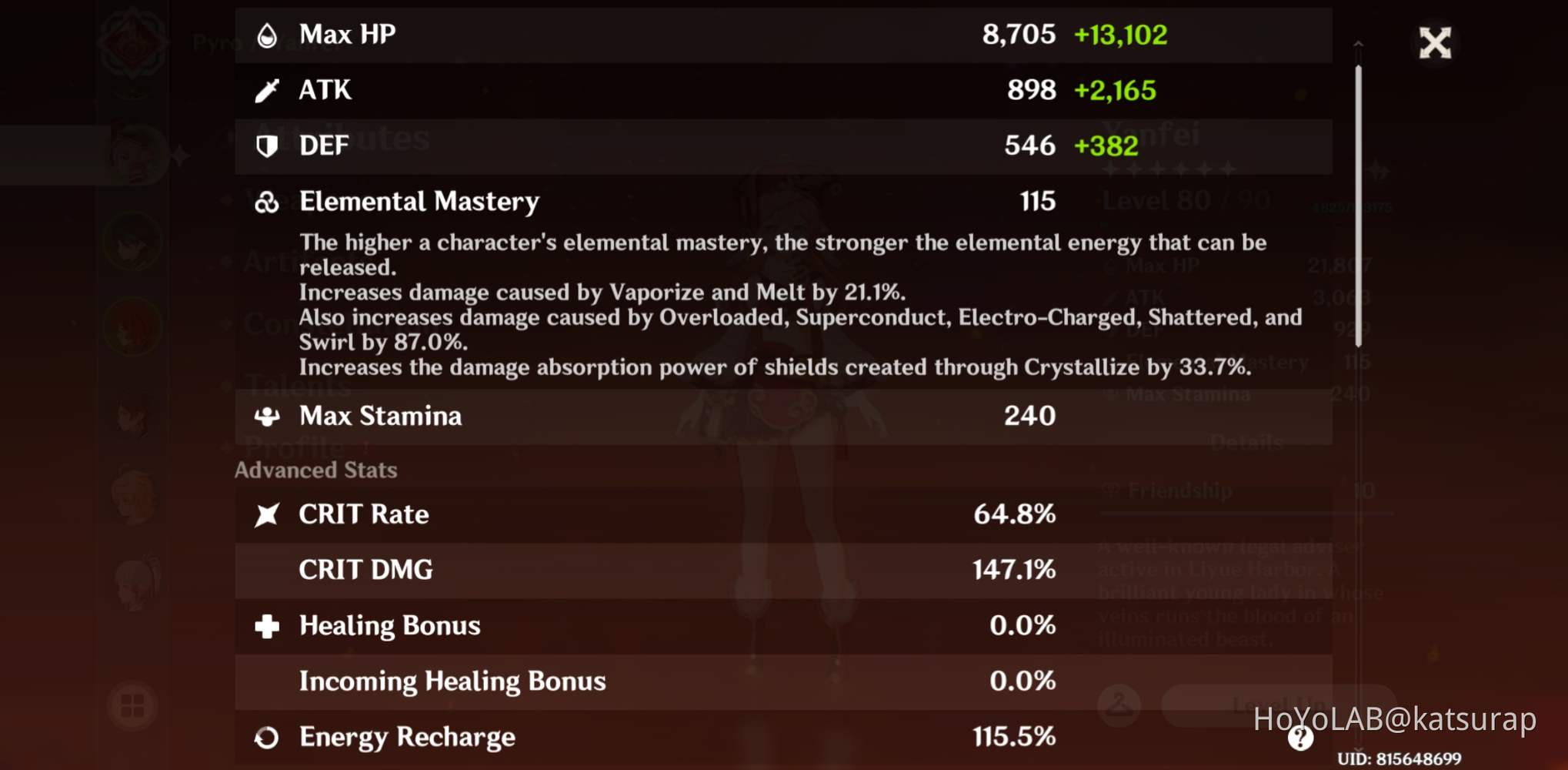 My C6 Yanfei f2p build Genshin Impact | HoYoLAB