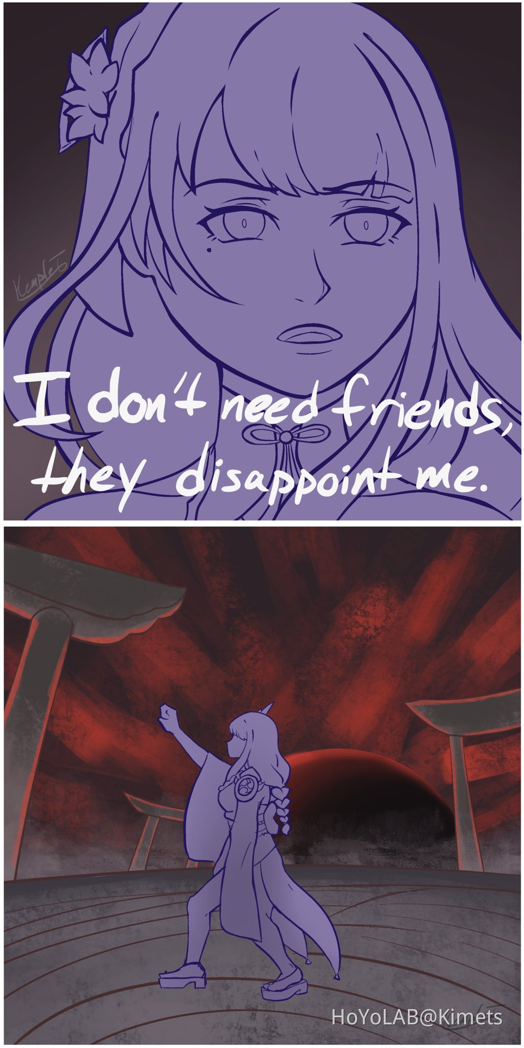 I don't need friends, they disappoint me. *strikes pose* Genshin Impact ...