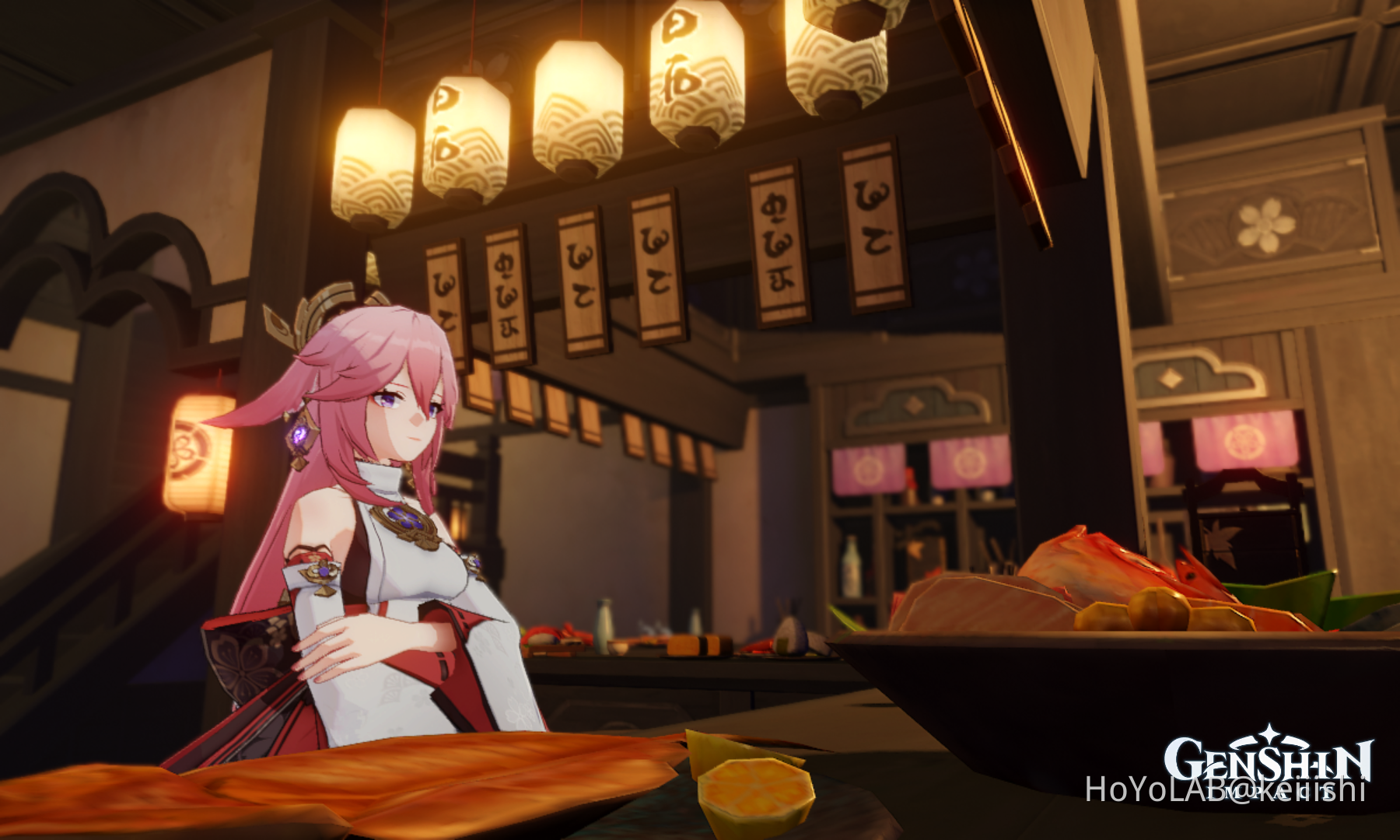 Genshin Photography: 🌸 Eating with Yae Miko 🌸 | Genshin Impact | HoYoLAB