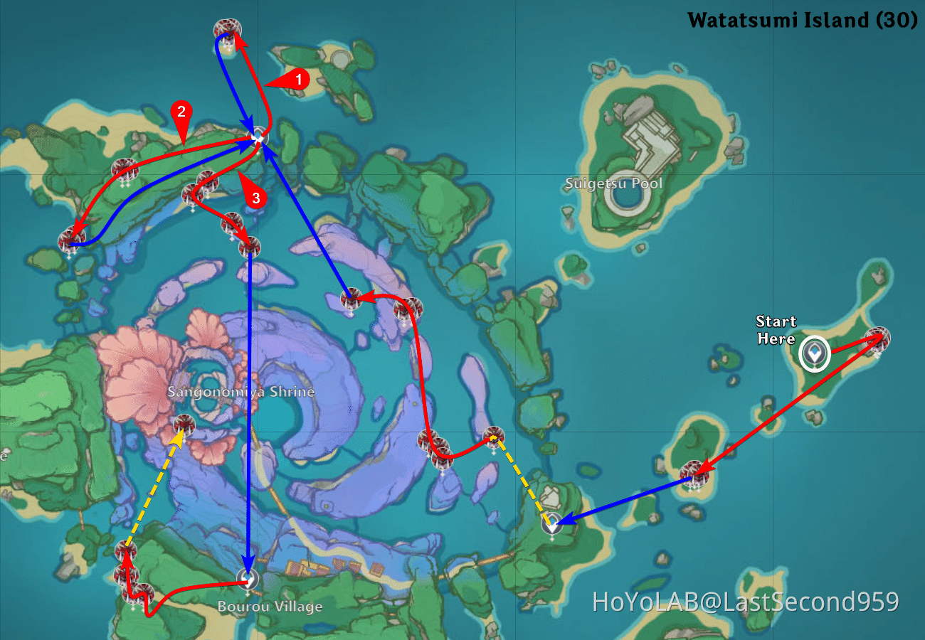 [v2.5] Full Handguard Farming Route | Full Map (5 Islands) Genshin ...
