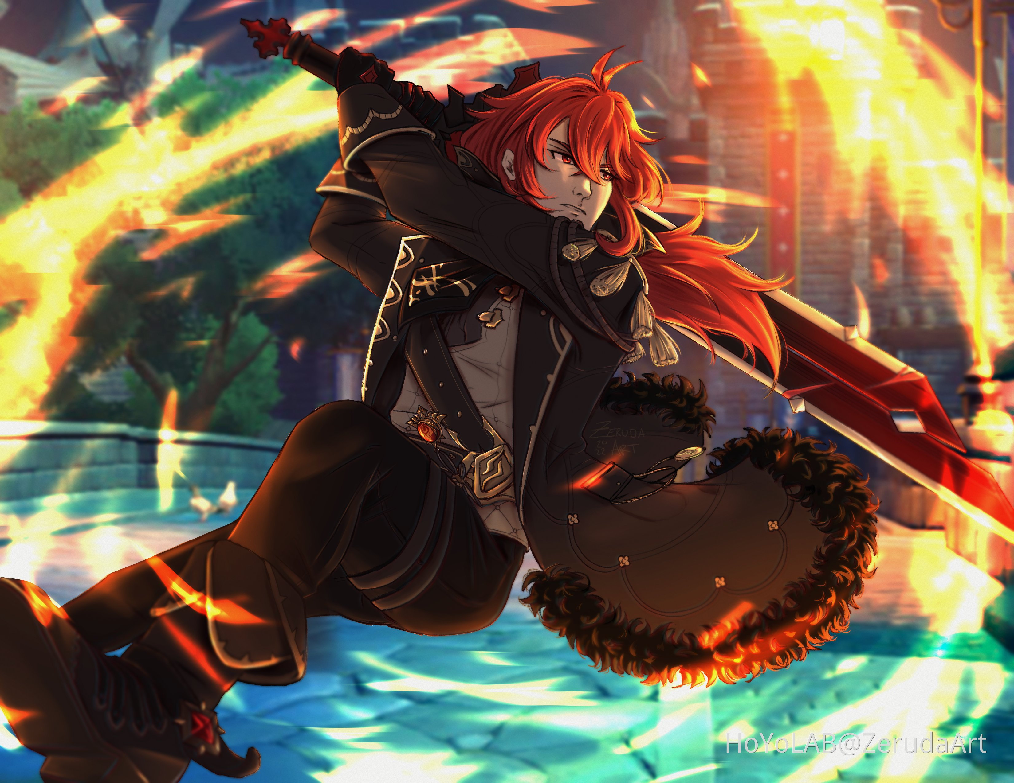 Diluc fanart Genshin Impact | HoYoLAB