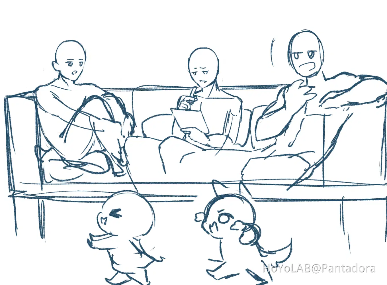 chibi group drawing base