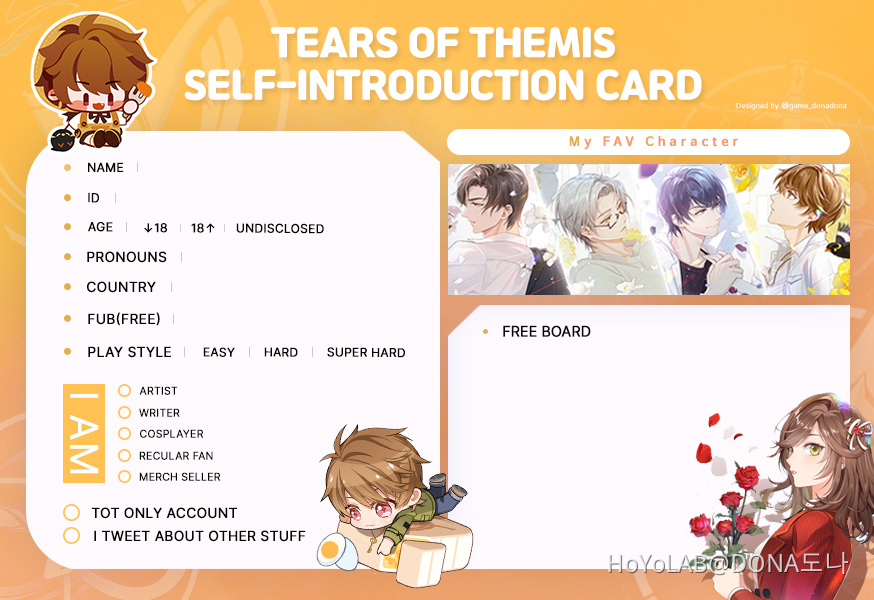 self-introduction card Design Tears of Themis | HoYoLAB