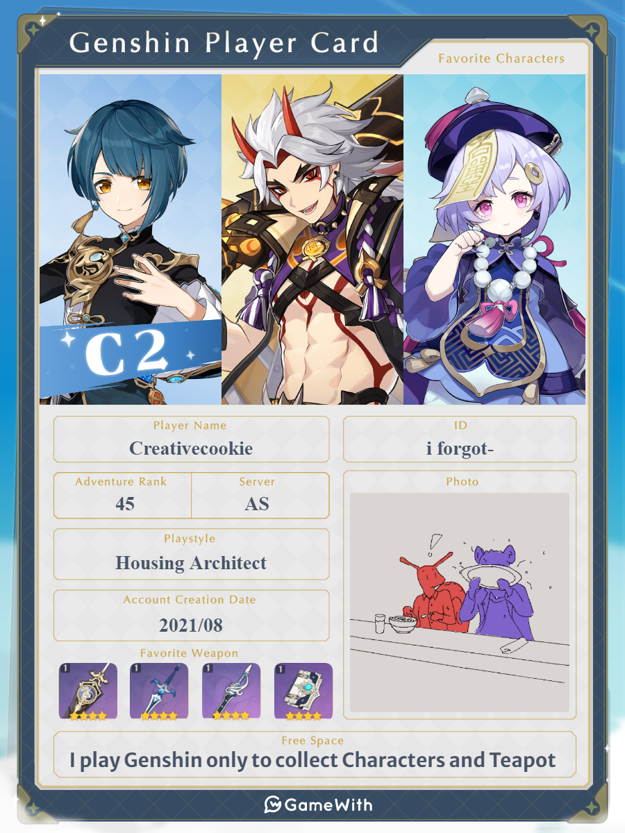 Genshin player card!! Genshin Impact | HoYoLAB