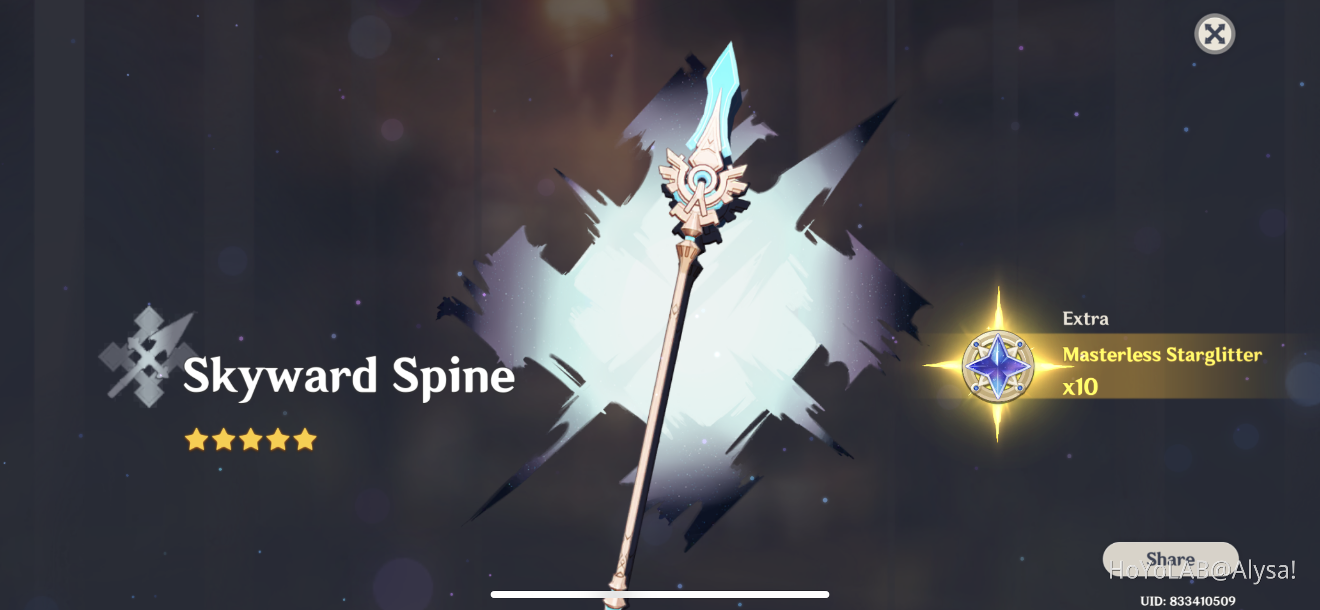 My first five star weapon Genshin Impact | HoYoLAB