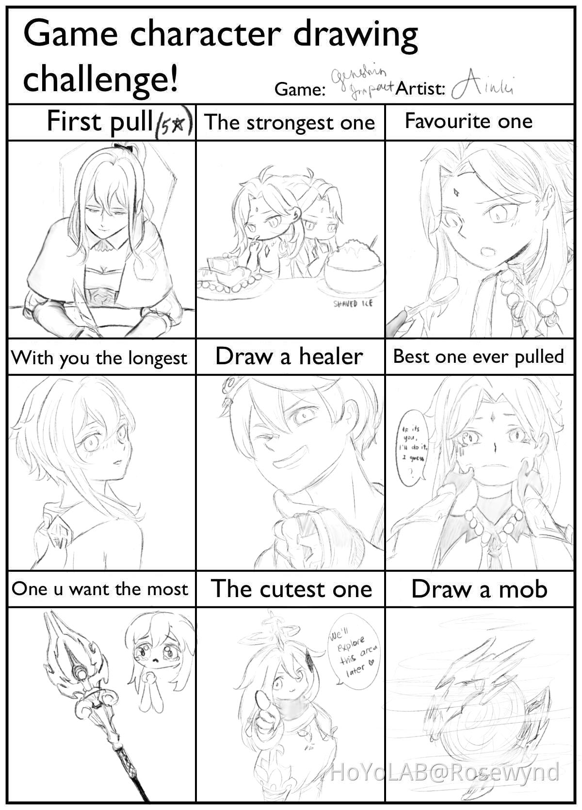 Game Character Drawing Challenge Genshin Impact | HoYoLAB
