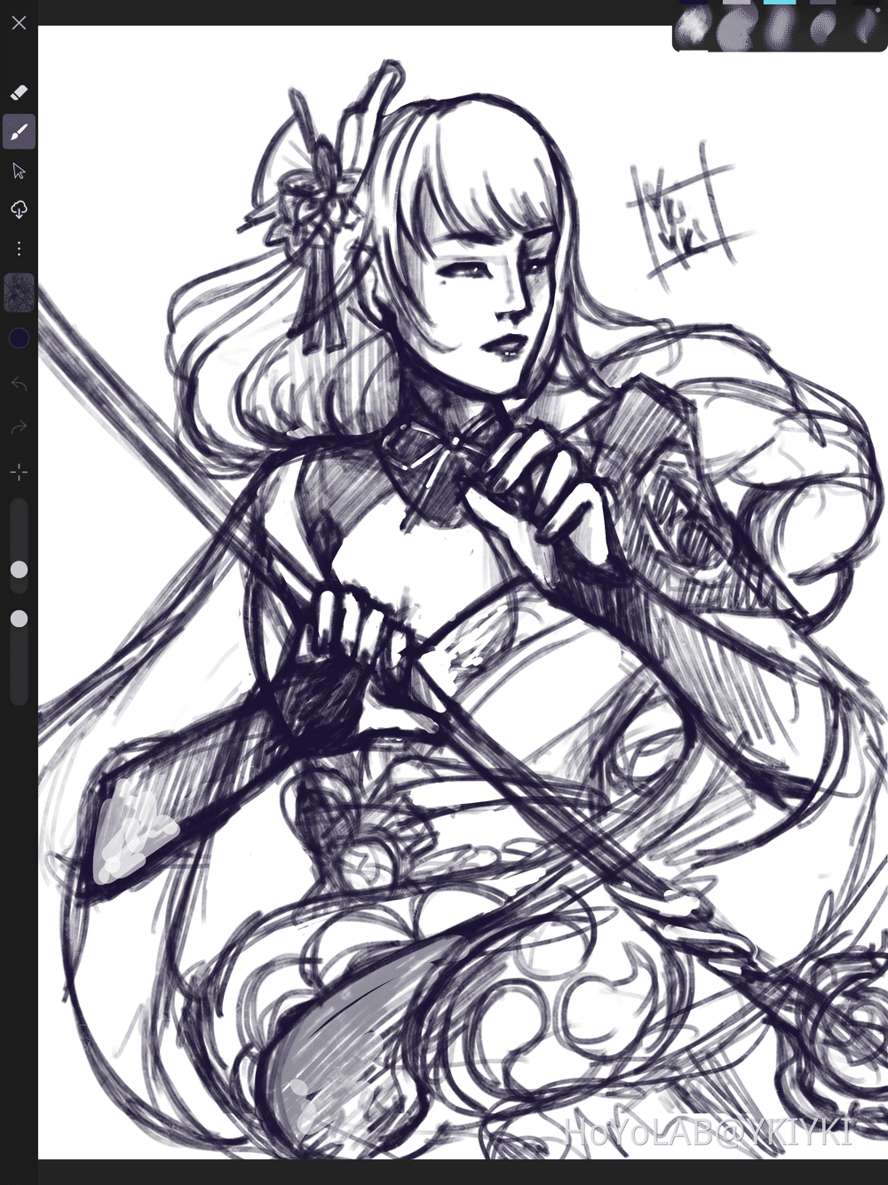 Raiden Shogun sketch Genshin Impact | HoYoLAB