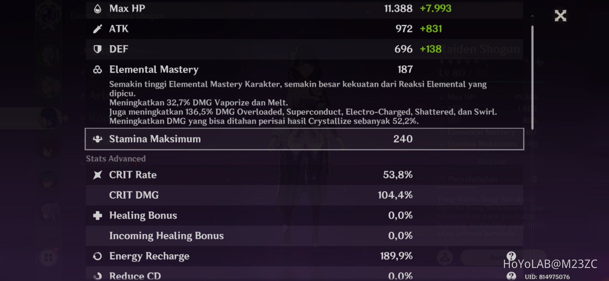 Aku kan Udh Punya Raiden Terus Lvl Gw Udh Lvl 80 kira2 cocok gk ER nya ...