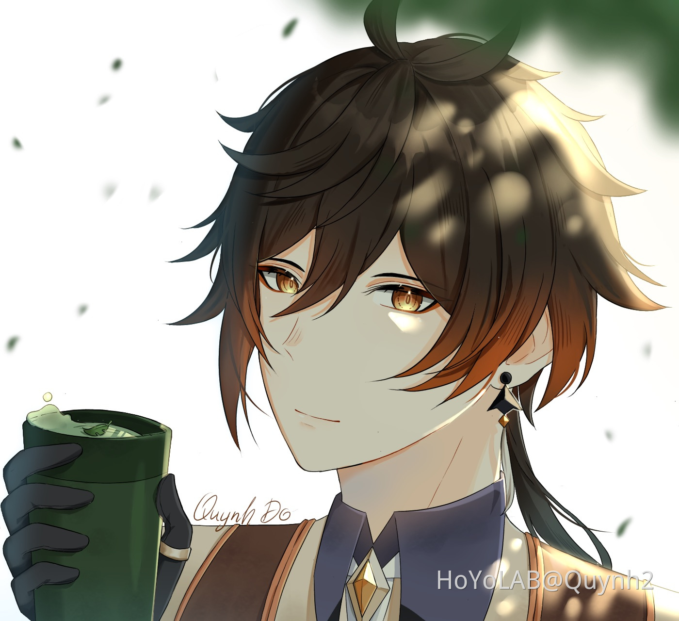 Zhongli with tea 🍵🌿 Genshin Impact | HoYoLAB