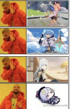 Drake yes no meme (cryo support edition) Genshin Impact | HoYoLAB