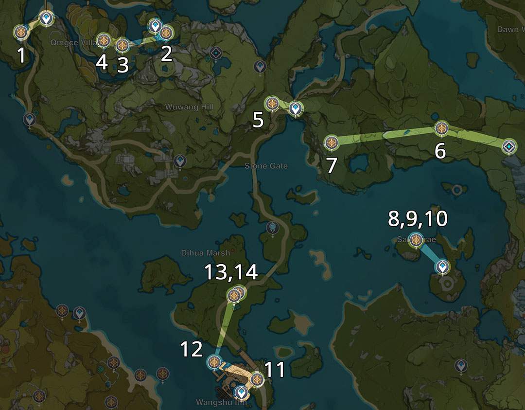 Daily Respawn Artifact (+Mora) "investigate" Locations Genshin Impact ...