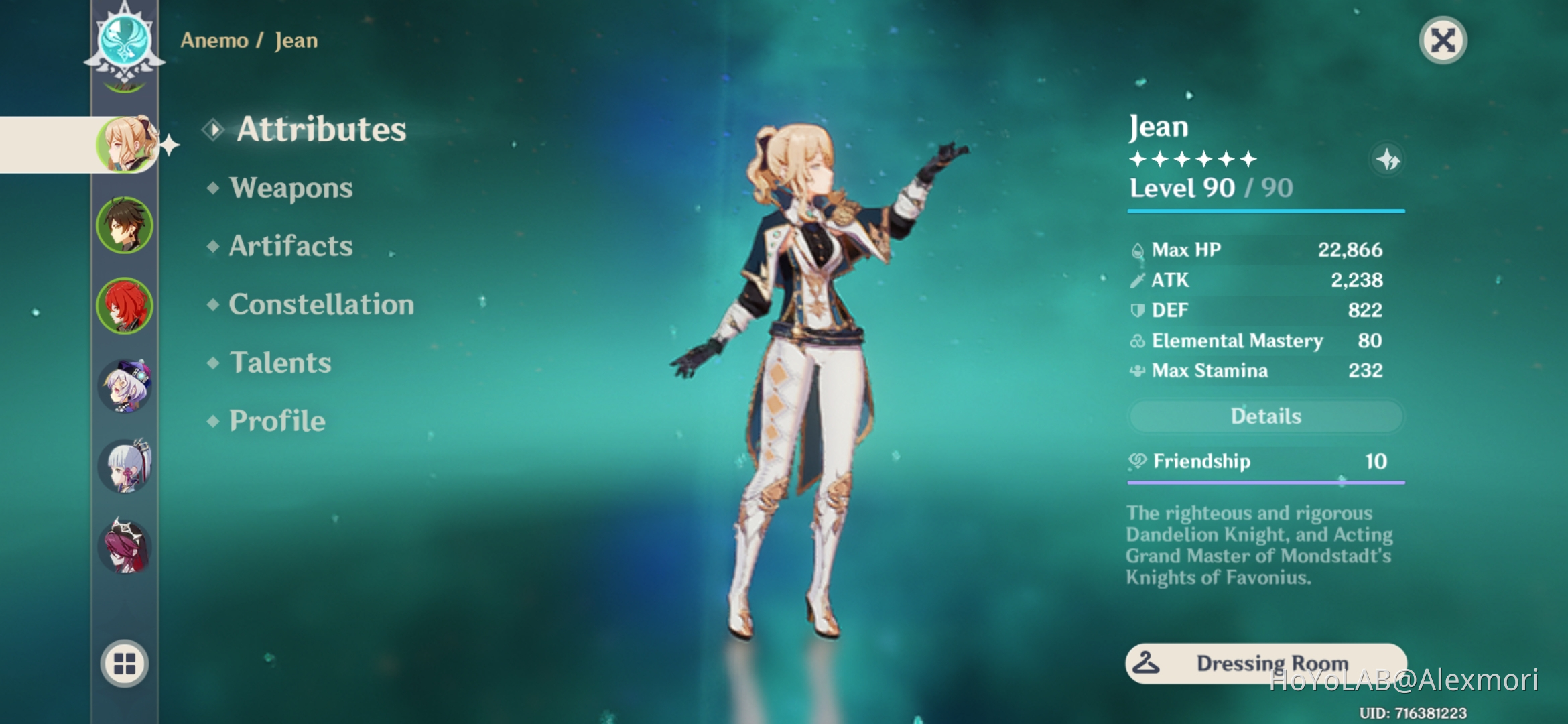 My current Jean build!! | Genshin Impact | HoYoLAB