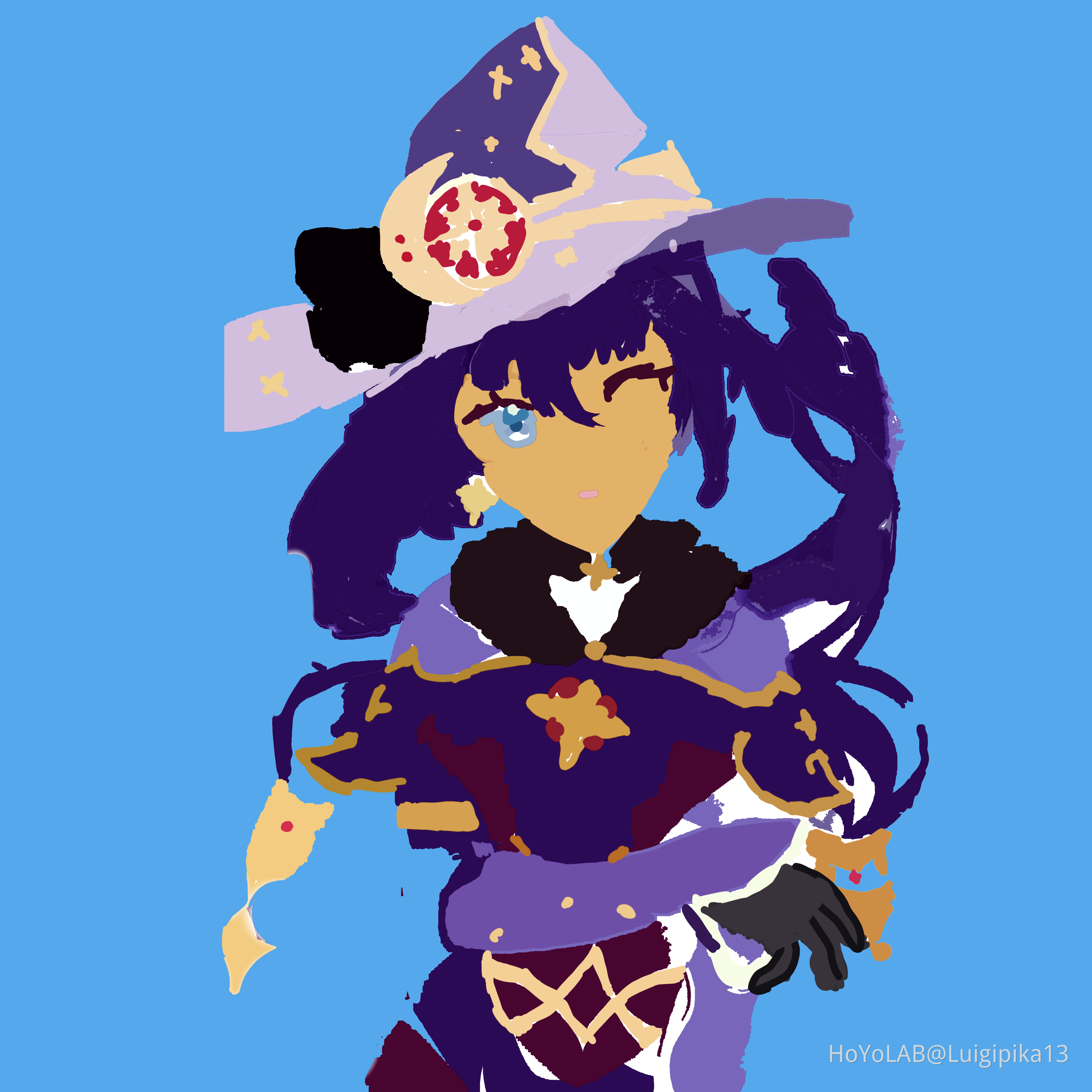 drawing-fanart of mona Genshin Impact | HoYoLAB