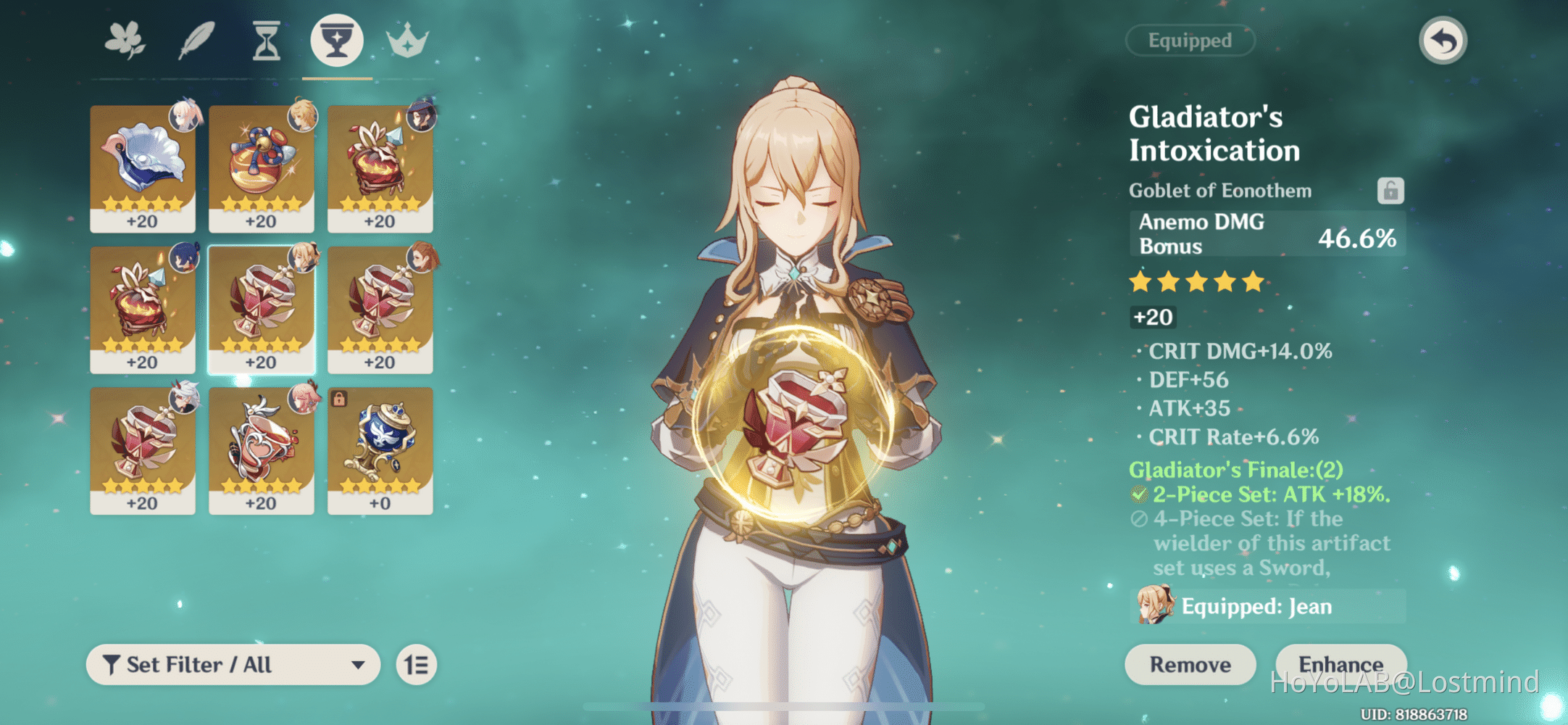 Dps Jean after a month build ( just for fun ) :) Genshin Impact | HoYoLAB