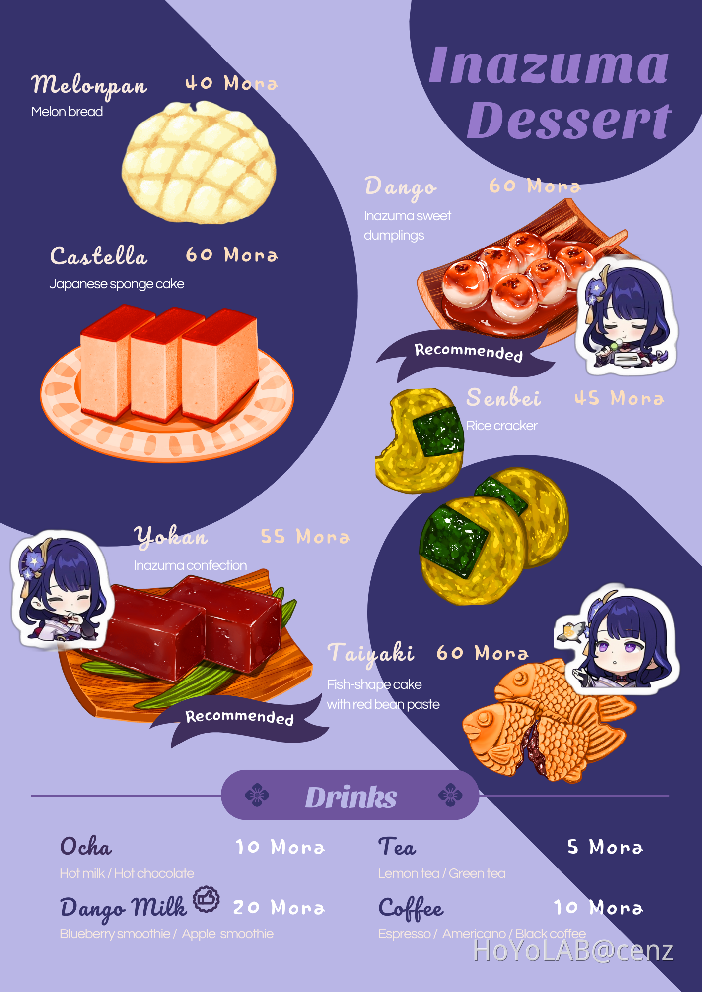 Food menu Recommendation for Raiden Shogun #RaidenShogun #FoodArtist ...